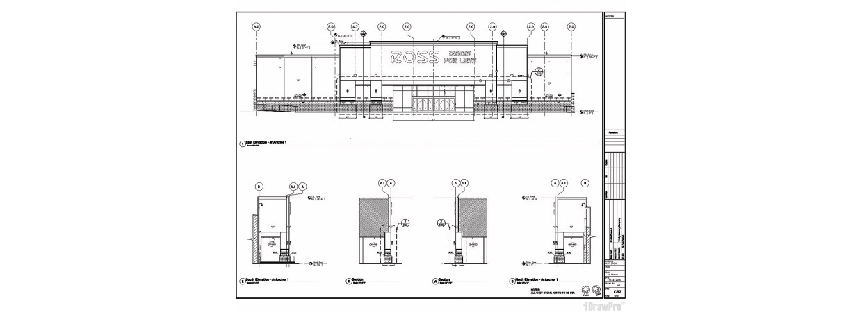 Cast Stone Shop Drawings with cut tickets & setting drawings