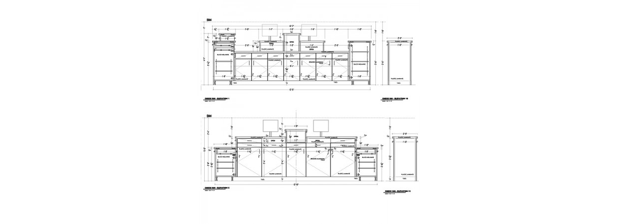 Cabinets Shop Drawings for Bar Restaurant (simplified)
