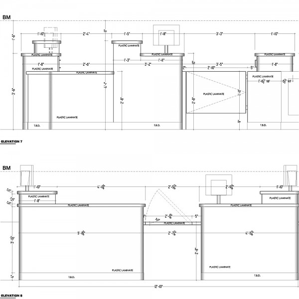 Cabinets Shop Drawings for Bar Restaurant (simplified)