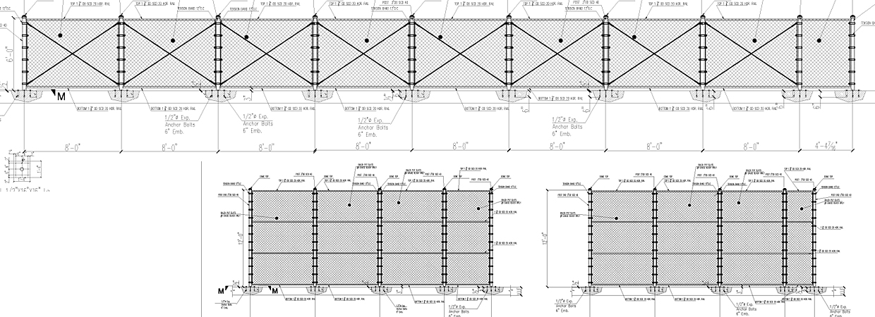 Chain Link Fence Drawing