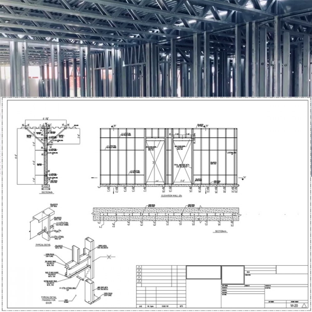 Interior wall framing shop drawings
