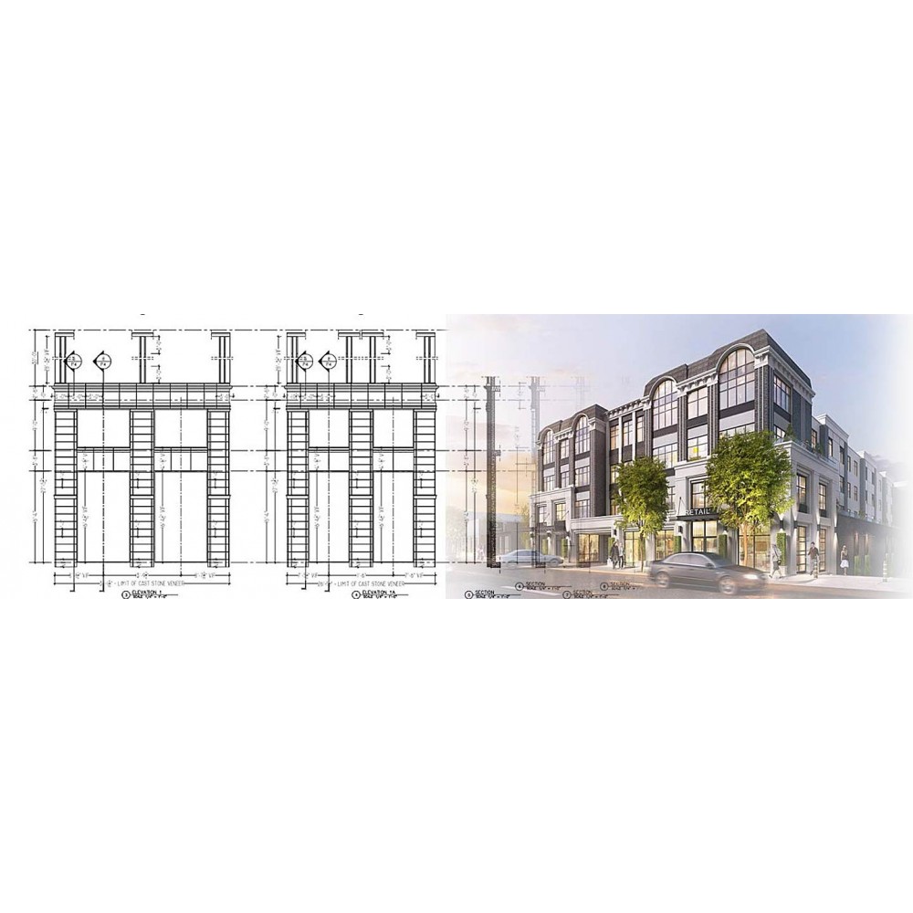 Cast Stone Shop Drawings with cut tickets and setting drawings