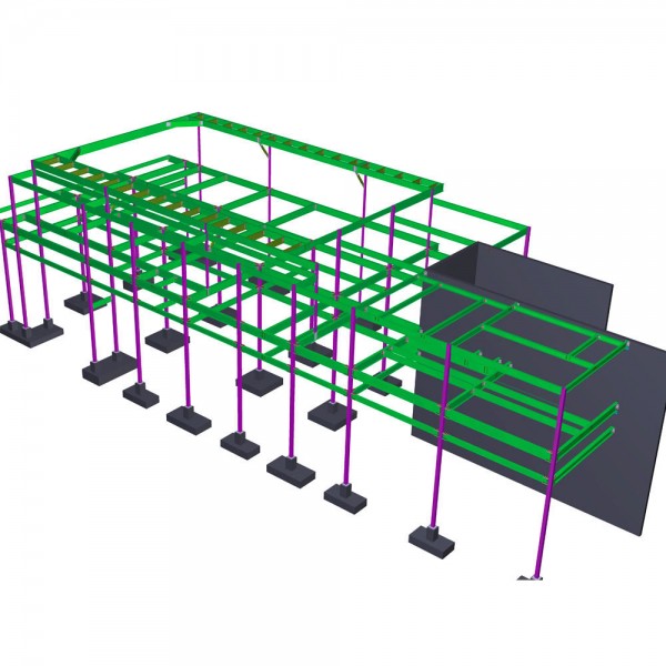 Structural steel shop drawings with erection and fabrication drawings