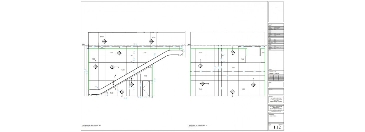 Stone and tile shop drawings for the building complex renovation.
