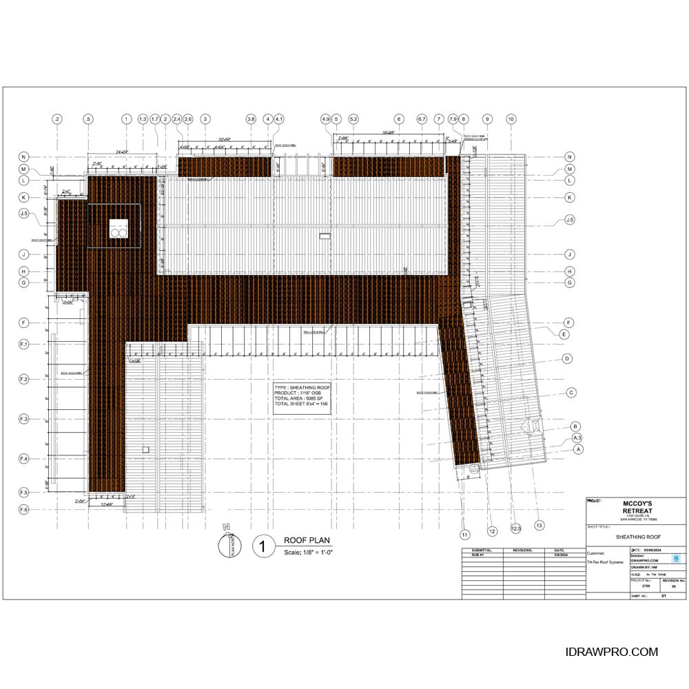 Roofing and associated flashings shop drawings