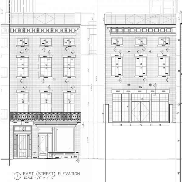 Brownstone shop drawings for window trim, band and steps