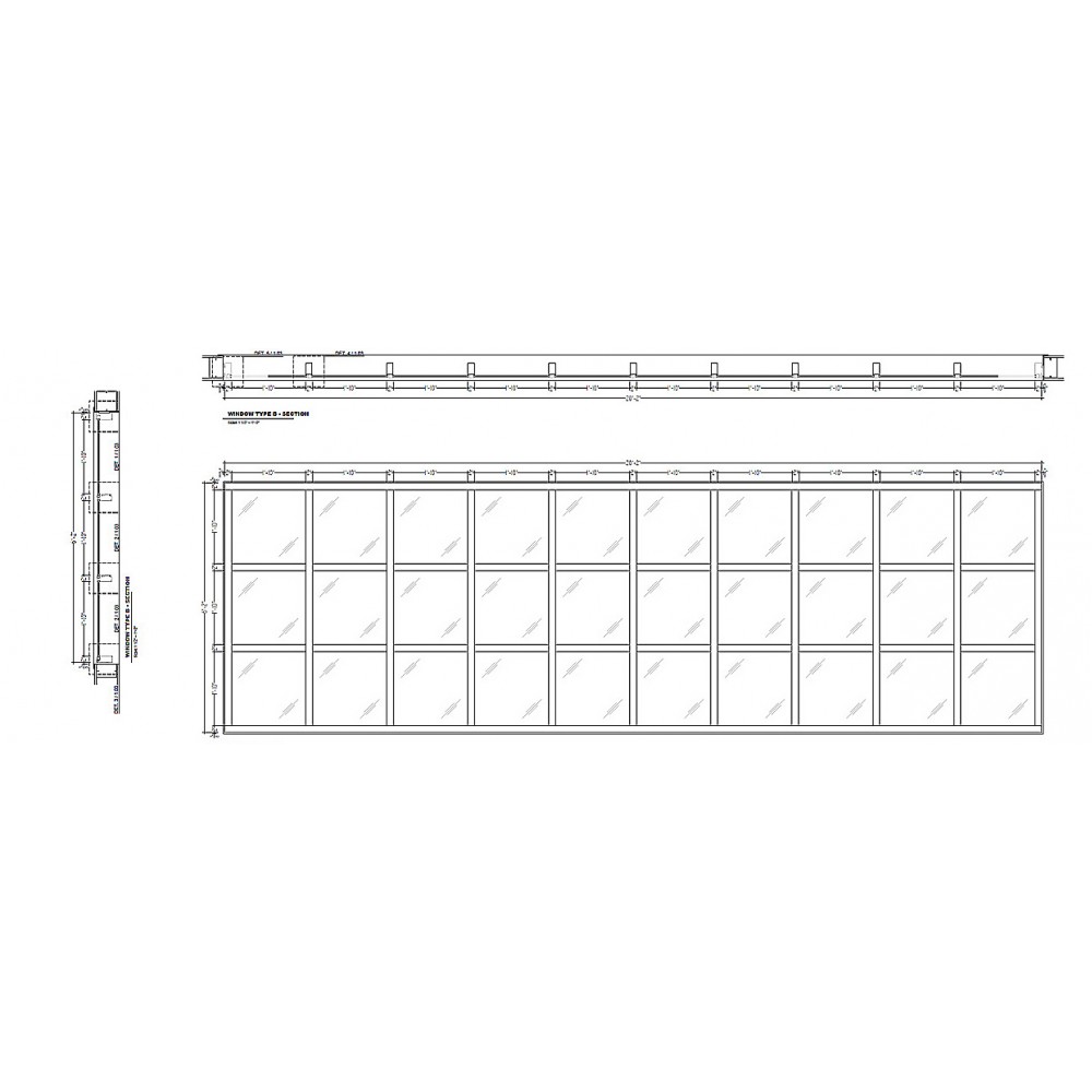 Aluminum frame windows shop drawings