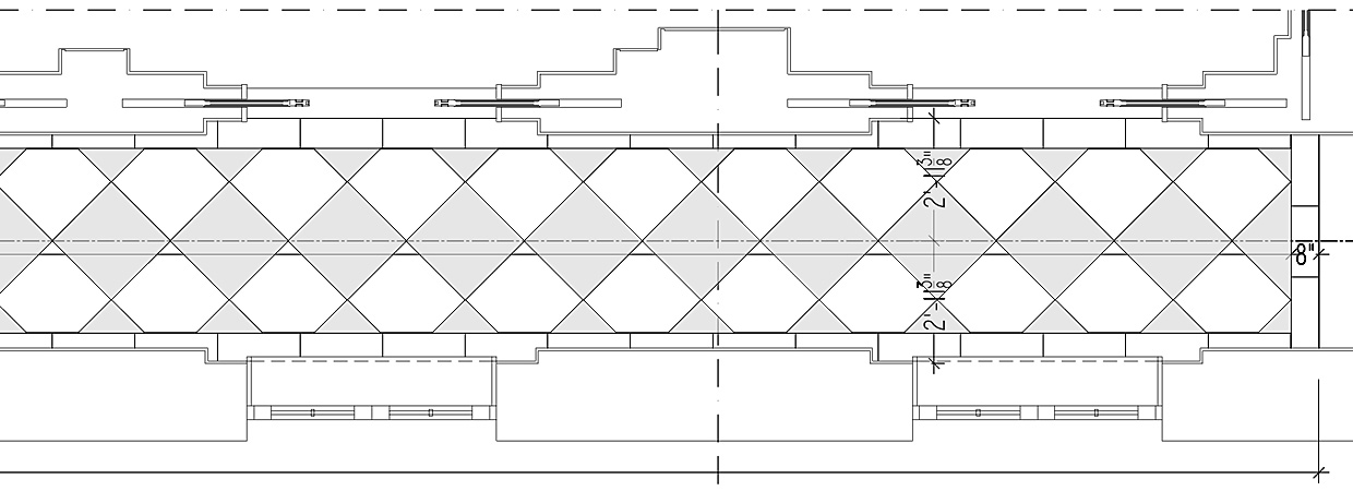 Stone floor and wall tile shop drawings for Hotel building.