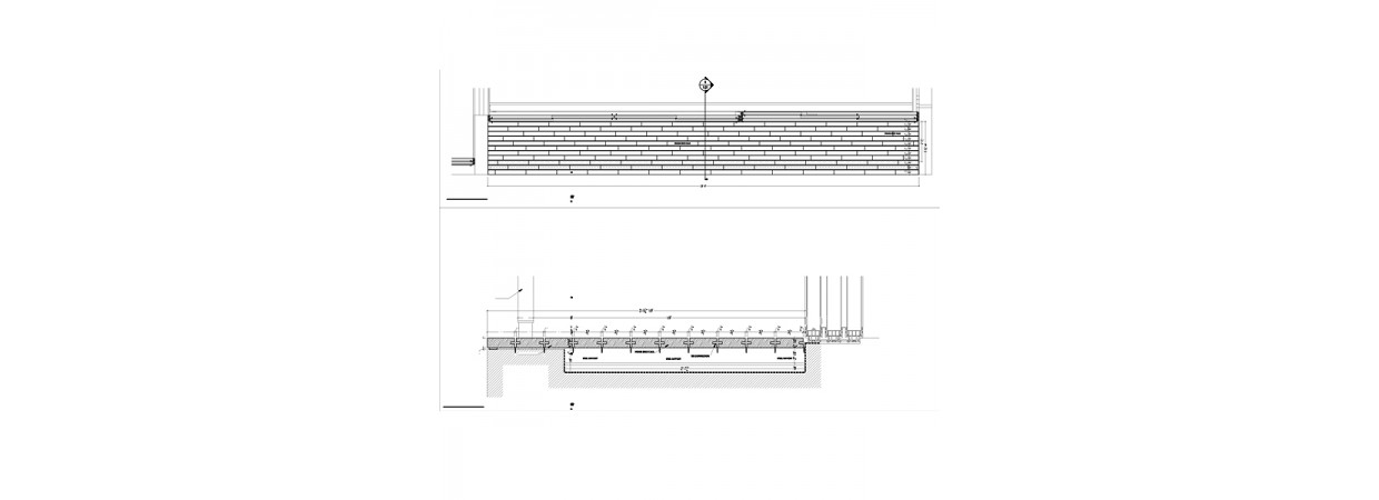 We need a detail of the wood slats for the decking structure frame