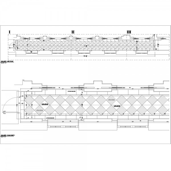 Stone floor and wall tile shop drawings for Hotel building.