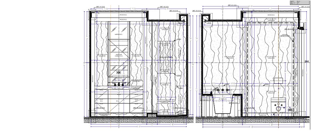 Floor and wall tile shop drawings for the prominent apartment skyscraper
