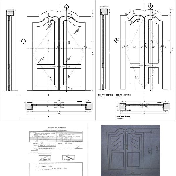 Custom wood doors shop drawings