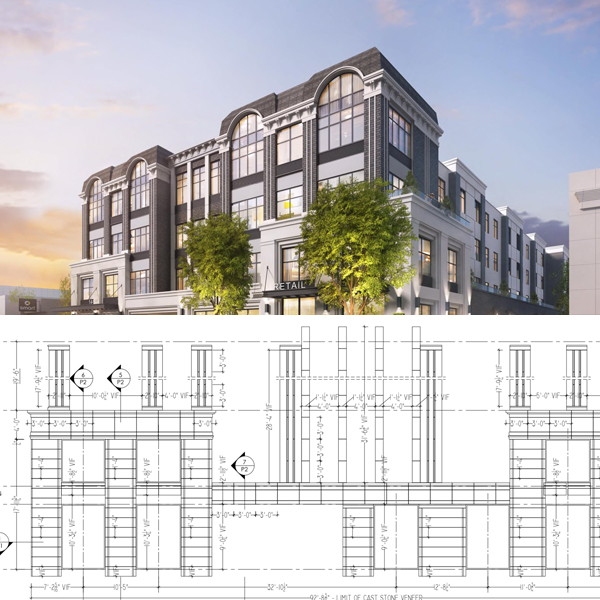 Cast Stone Shop Drawings with cut tickets and setting drawings