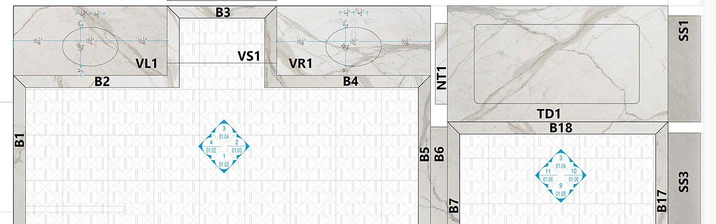 I need slab nesting plans and renderings for a project I work on.