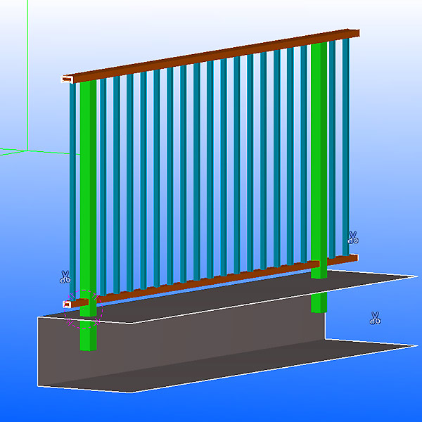 Shop drawings for aluminum railing with handrail.
