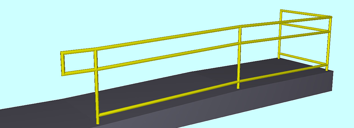 Galvanized steel railing with post shop drawings